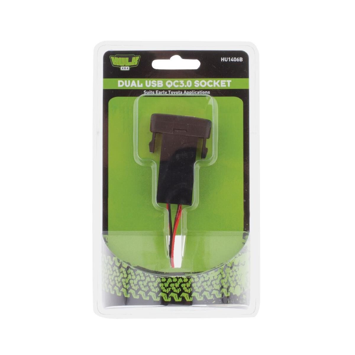 Hulk 4x4 QC3 Dual USB Socket with Blue LED Illumination - HU1406B ...