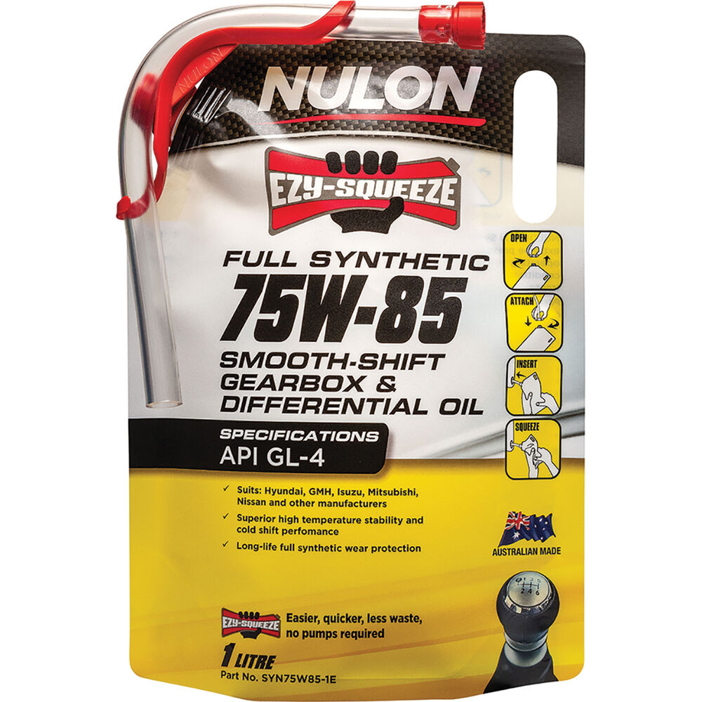 NULON EZY-SQUEEZE Smooth Shift Gearbox & Differential Oil - 75W-85, 1 ...