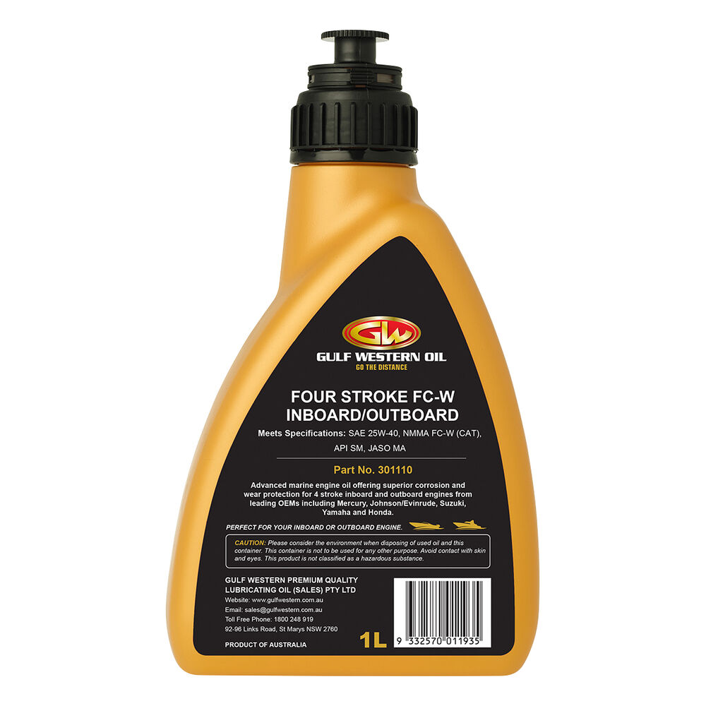 Gulf Western Marine Outboard Oil 4 Stroke 25W-40 1 Litre | Supercheap ...