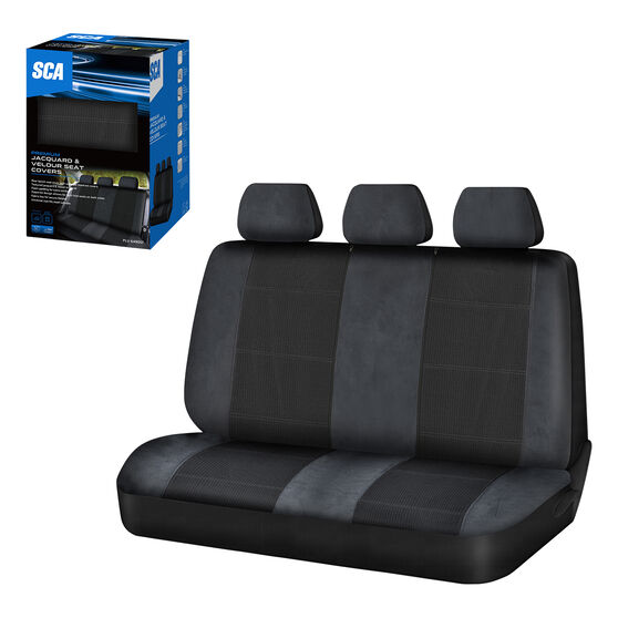 SCA Premium Jacquard and Velour Seat Covers Charcoal Rear Seat Size ...