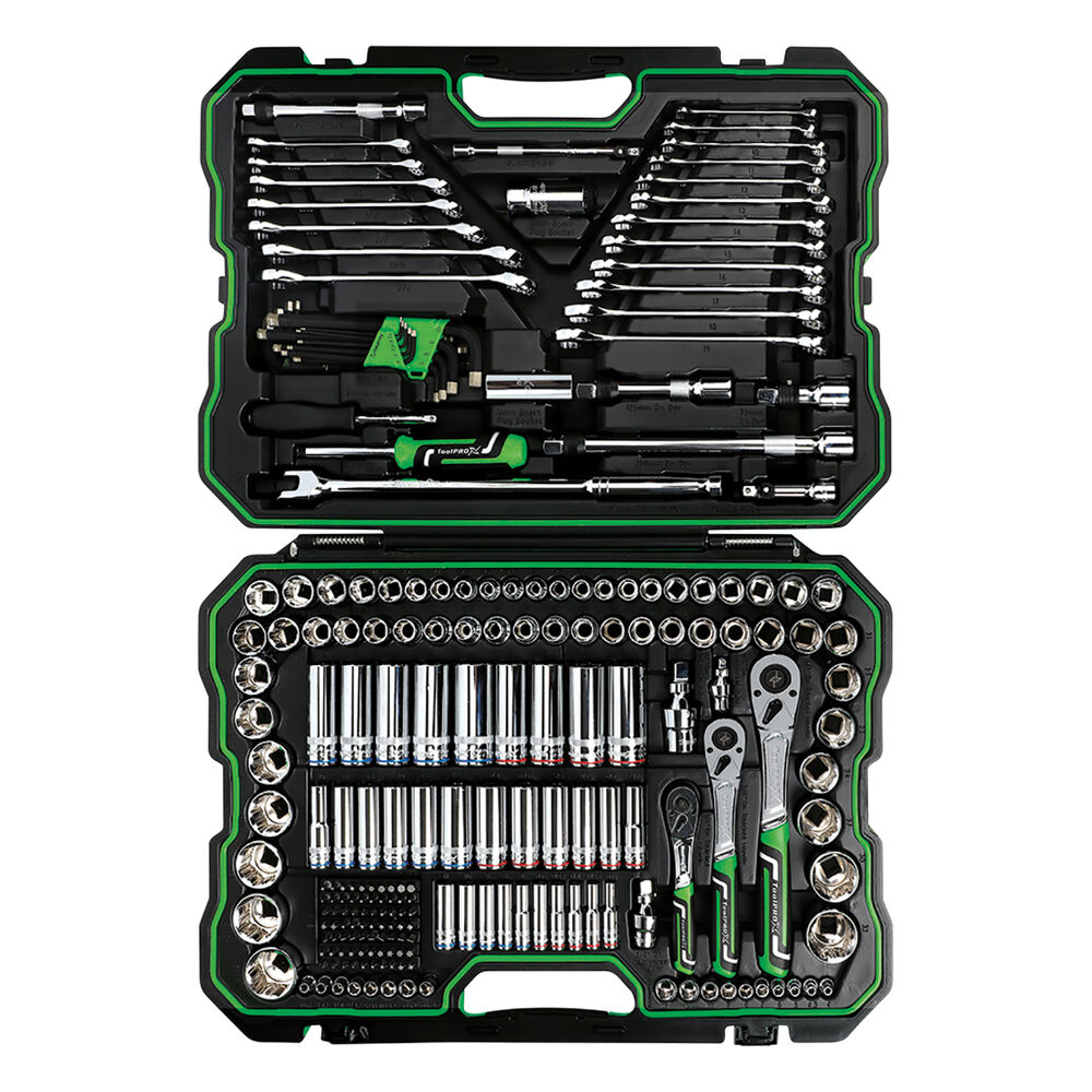 ToolPRO-X Tool Kit 1/4" 3/8" & 1/2" Drive Metric/SAE 228 Piece ...
