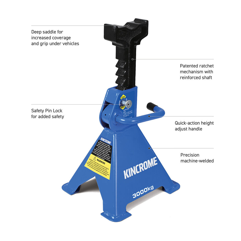 Kincrome Ratchet Car Stands w/Pin 3000kg | Supercheap Auto New Zealand