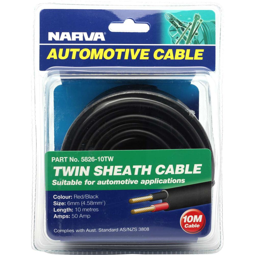 Narva Automotive Cable - Twin Sheath, 50 Amp 6mm x 10m | Supercheap ...