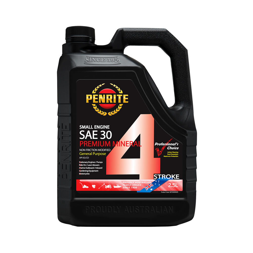 Penrite Small Engine 4 Stroke Engine Oil - SAE30, 2.5 Litre ...