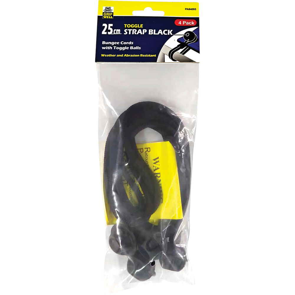 Gripwell Toggle Straps Black 4 pack | Supercheap Auto New Zealand
