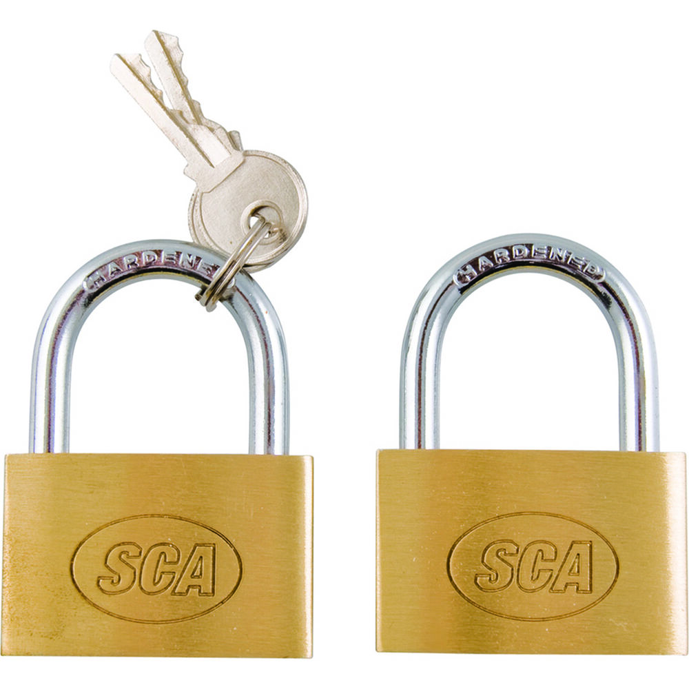 SCA Padlock - Brass, 40mm, 2 Pack | Supercheap Auto New Zealand