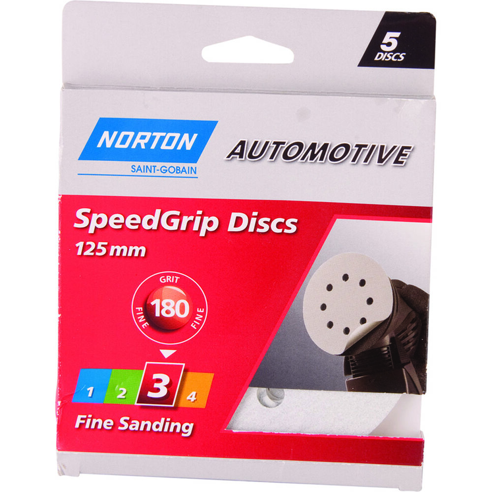 Norton Speed Grip Disc 180 Grit 125mm 5 Pack | Supercheap Auto New Zealand