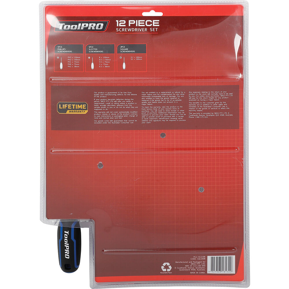 ToolPRO Screwdriver Set - 12 Piece | Supercheap Auto New Zealand