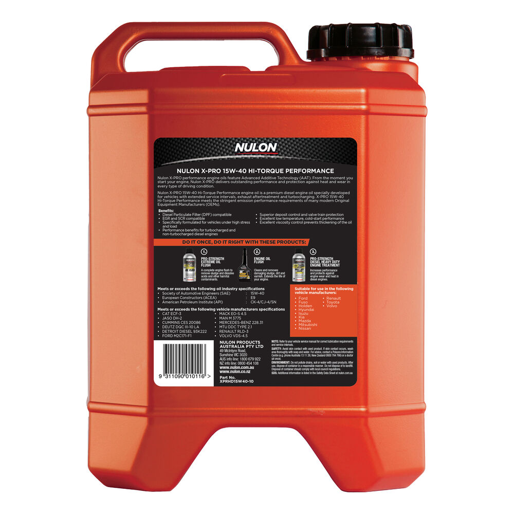 Nulon Mineral X-Pro Hi-Torque Engine Oil 15W-40 10 Litre | Supercheap ...