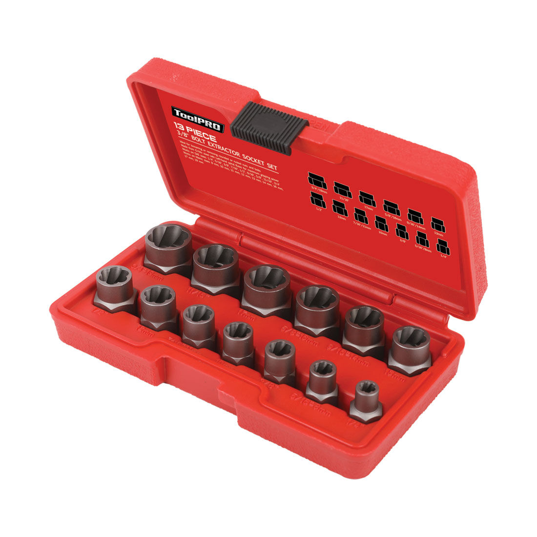 ToolPRO Bolt Extractor Socket Set 13 Piece Metric SAE 3 8 Drive Supercheap Auto New Zealand