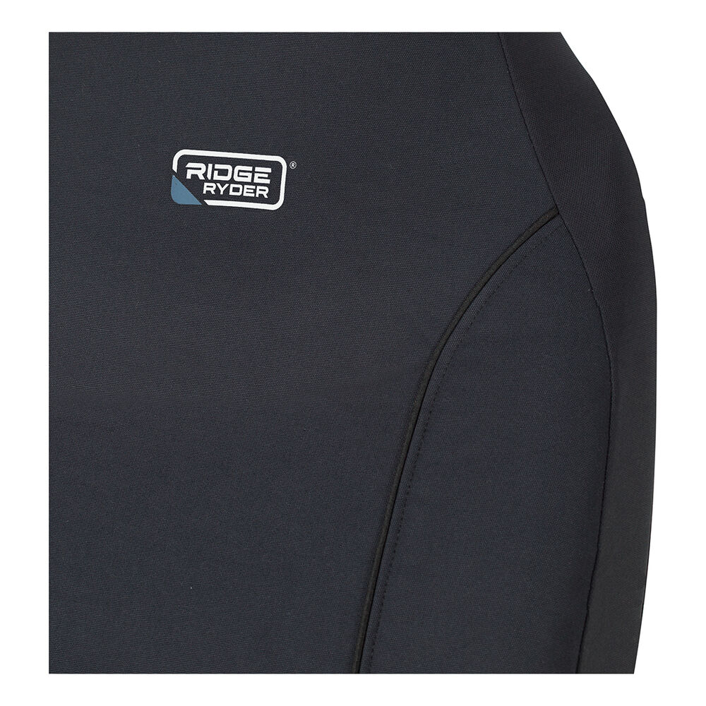 Ridge Ryder Canvas Seat Covers Charcoal/Black Piping Built-In Headrests ...
