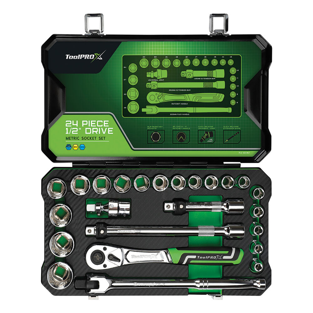 ToolPRO-X Socket Set 1/2" Drive Metric 24 Piece | Supercheap Auto New ...