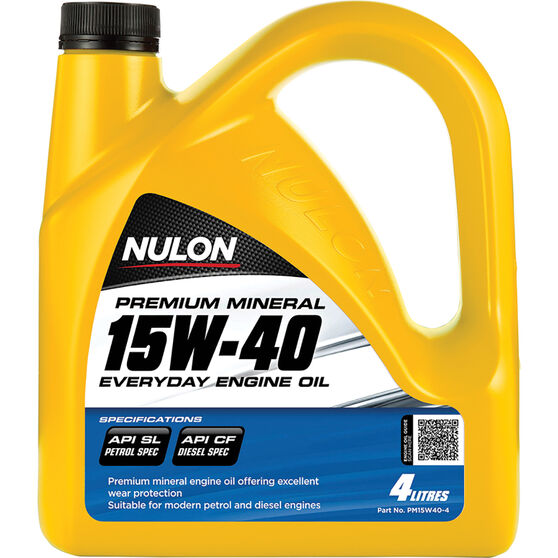 Nulon Premium Mineral Everyday Engine Oil 15W-40 4 Litre | Supercheap ...