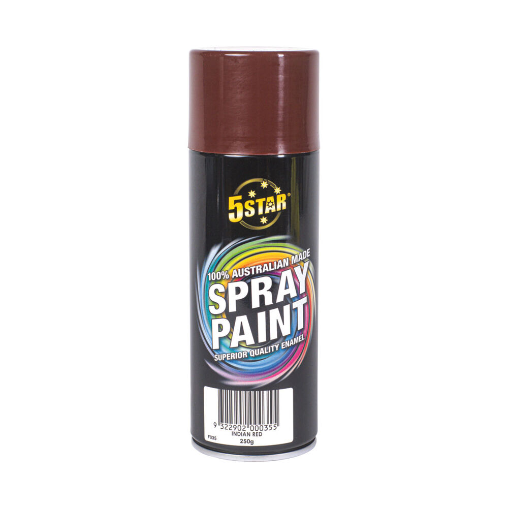 5 Star Enamel Spray Paint Indian Red 250g | Supercheap Auto New Zealand