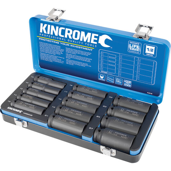 Kincrome Impact Deep Socket Set Metric 1/2" Drive 14 Piece | Supercheap ...