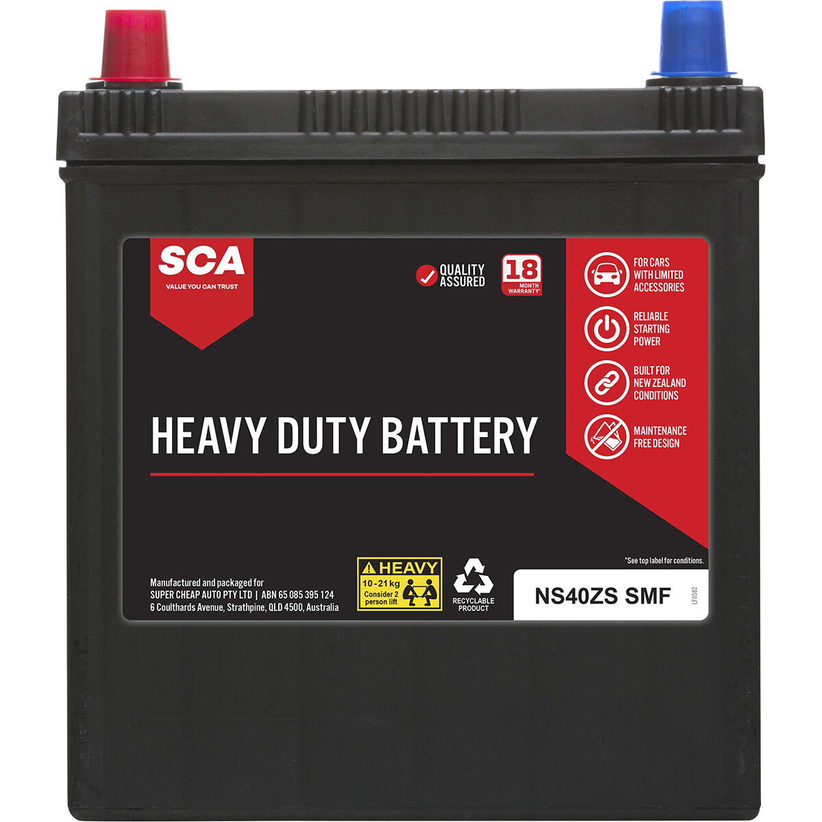 SCA Heavy Duty Car Battery NS40ZS SMF Supercheap Auto New Zealand