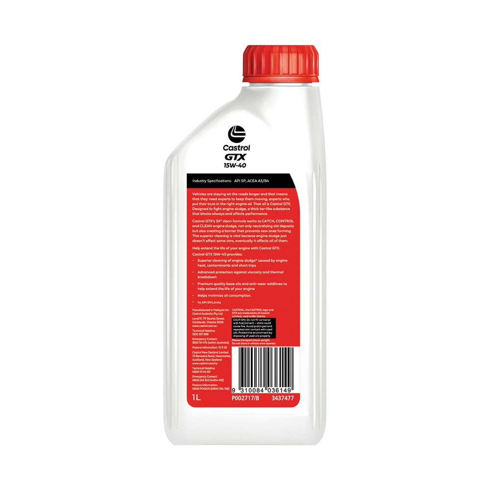Castrol GTX Ultra Clean Engine Oil - 15W-40, 1 Litre | Supercheap Auto ...