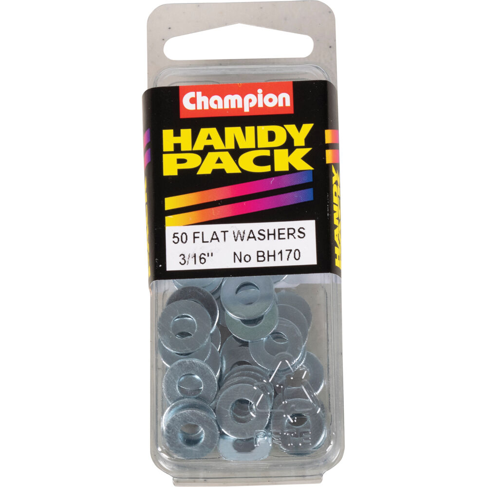Champion Handy Pack Steel Flat Washers BH170, 3/16" | Supercheap Auto ...