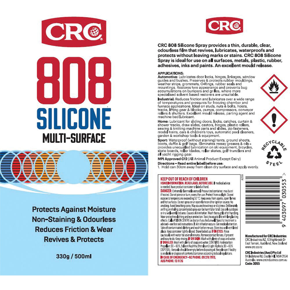 808 Silicone Spray - 500mL | Supercheap Auto New Zealand