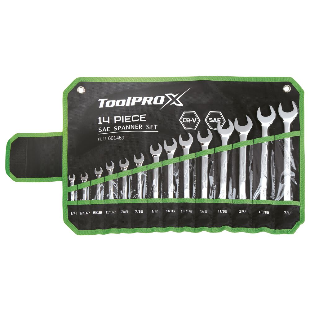 ToolPRO-X Spanner Set Combination SAE 14 Piece | Supercheap Auto New ...