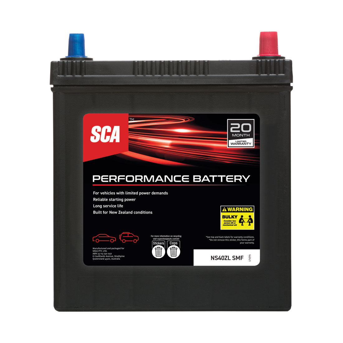 SCA Heavy Duty Car Battery NS40ZL SMF Supercheap Auto New Zealand