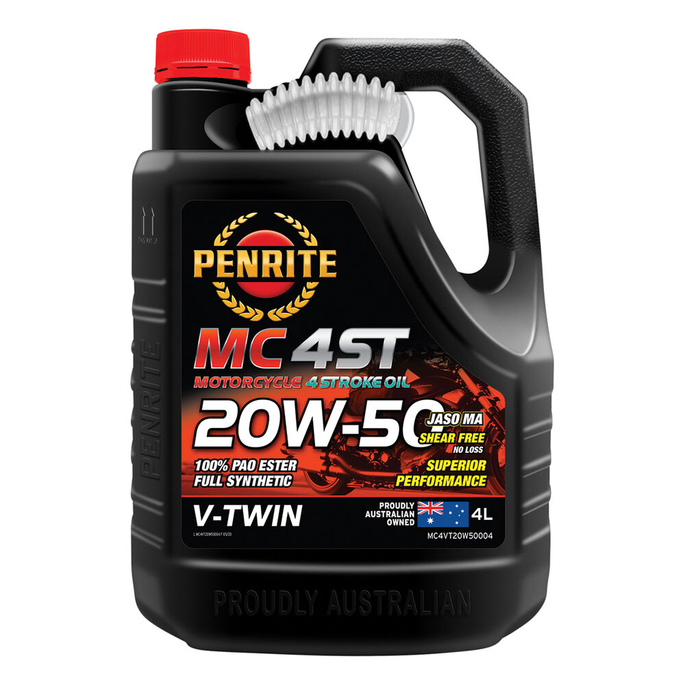 Penrite MC-4ST PAO & Ester V Twin Motorcycle Oil 20W-50 4 Litre ... Penrite MC-4ST PAO & Ester V Twin Motorcycle Oil 20W-50 4 Litre ...