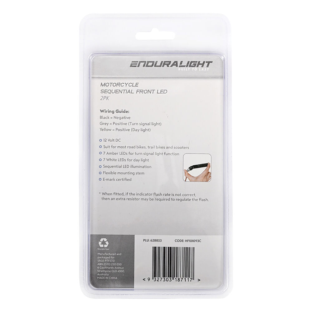 Enduralight Motorcycle Sequential Indicator Front LED 2pk | Supercheap ...