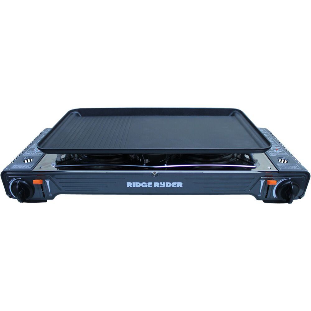 Ridge Ryder Butane Stove Double Burner Steel Plate | Supercheap Auto ...