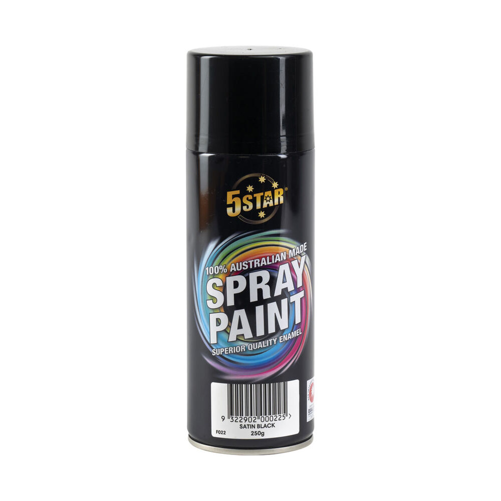 5 Star Enamel Spray Paint Satin Black 250g | Supercheap Auto New Zealand
